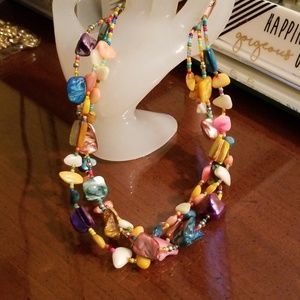 Jewelry | Nwt Multicolor Shell Glass Set | Poshmark